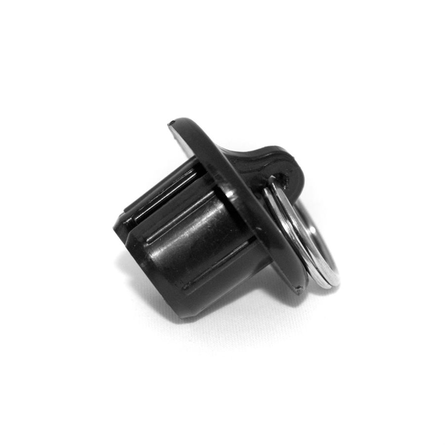 19mm Tube End Cap With Ring - Black